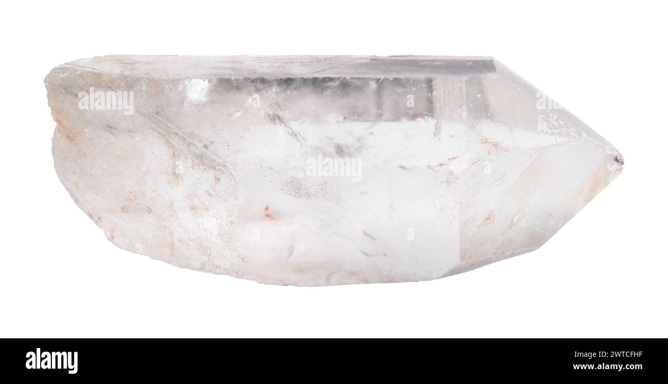 specimen of natural raw quartz crystal cutout on white background Stock ...