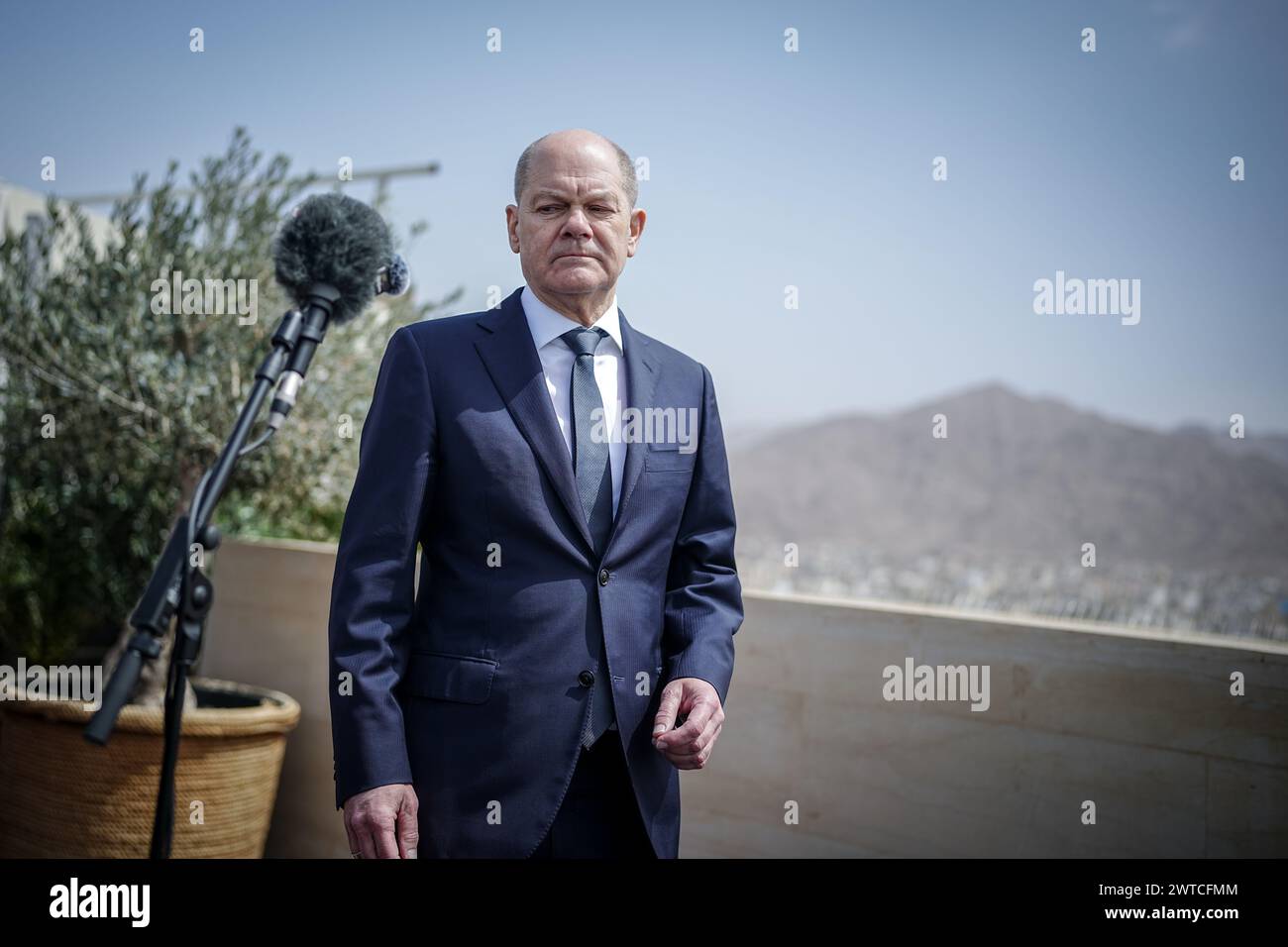 Akaba, Jordan. 17th Mar, 2024. Federal Chancellor Olaf Scholz (SPD ...