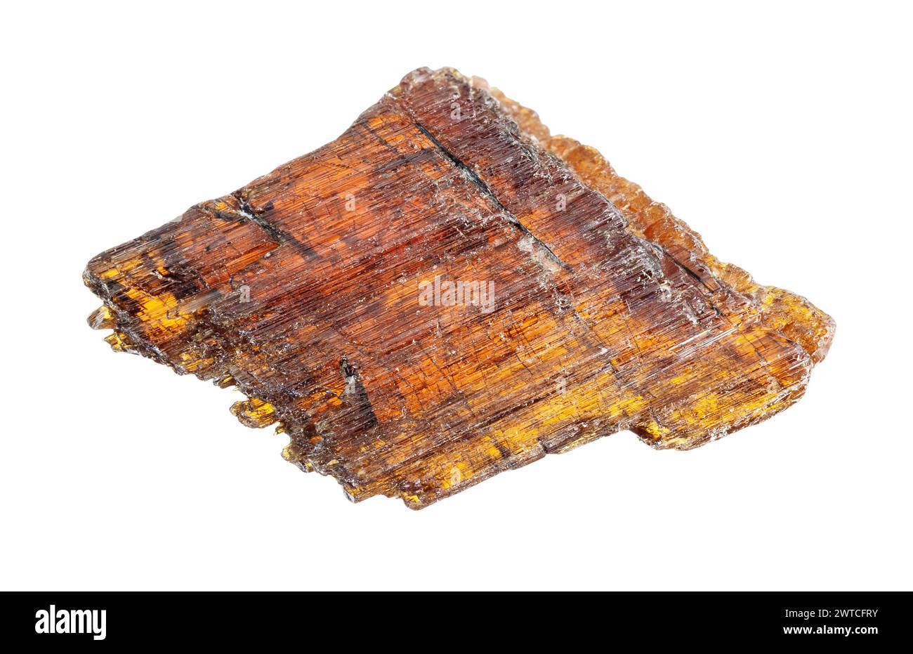specimen of natural raw rutile rock cutout on white background Stock ...