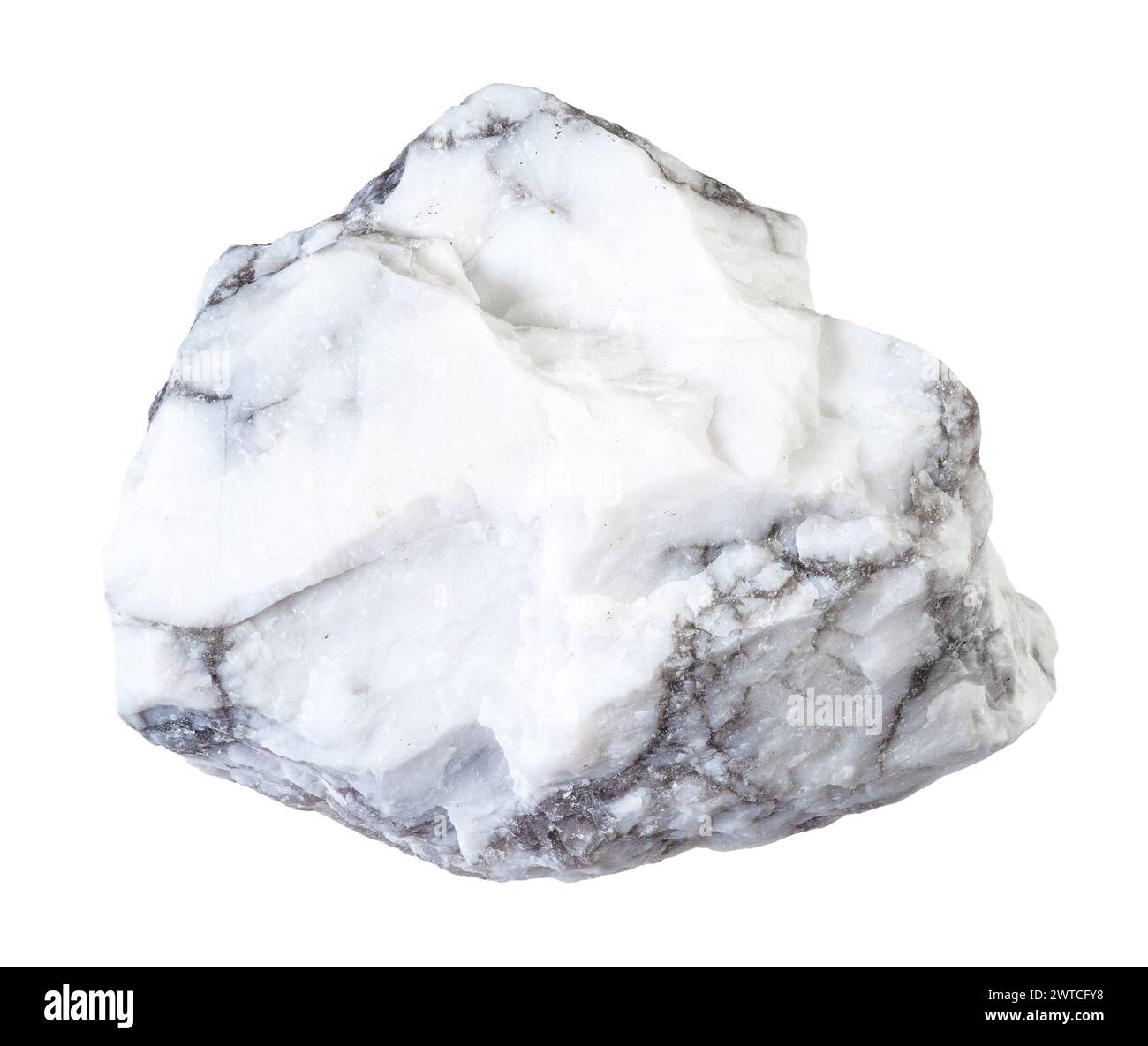 specimen of natural raw howlite rock cutout on white background Stock ...
