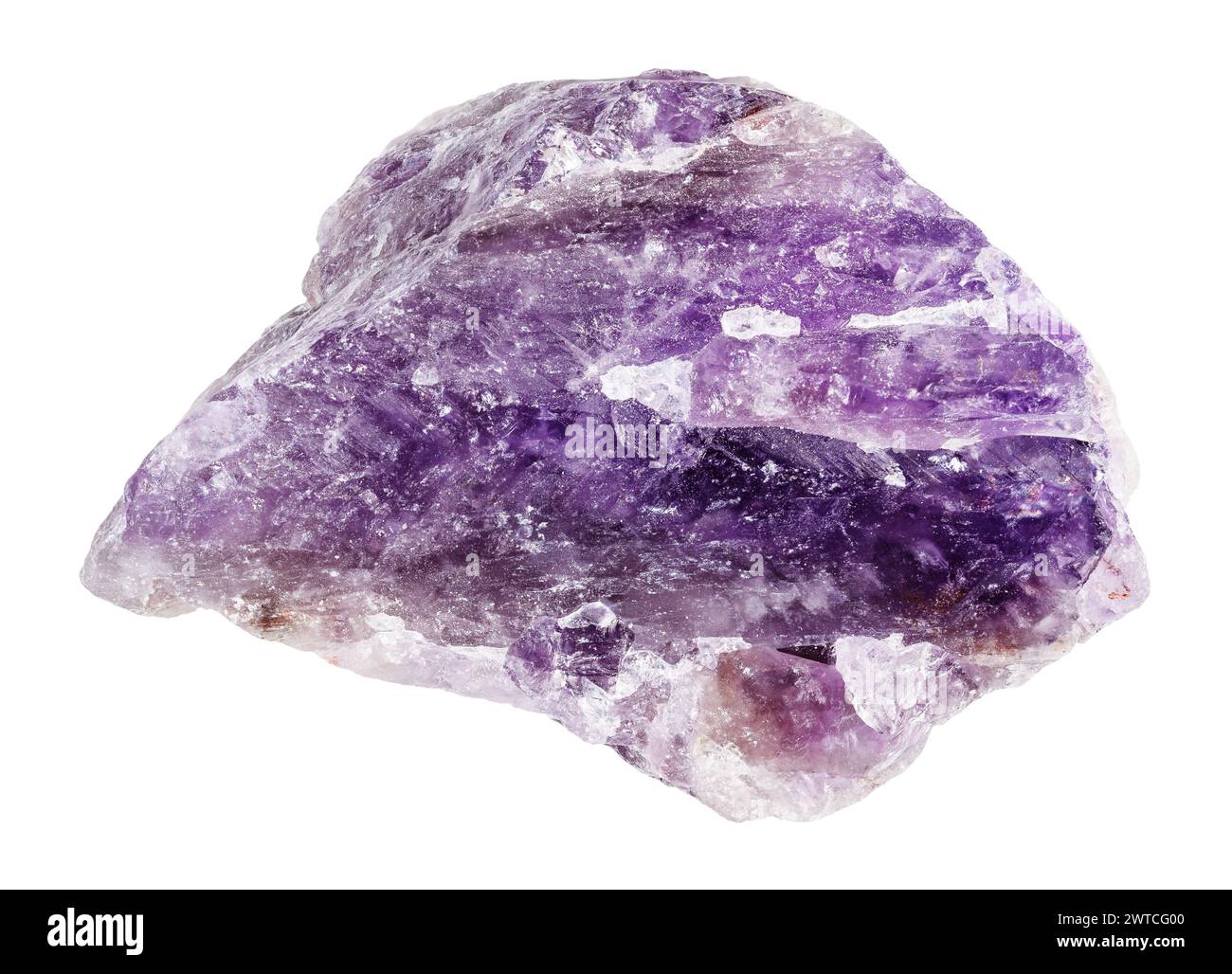 specimen of natural raw amethyst stone cutout on white background Stock ...
