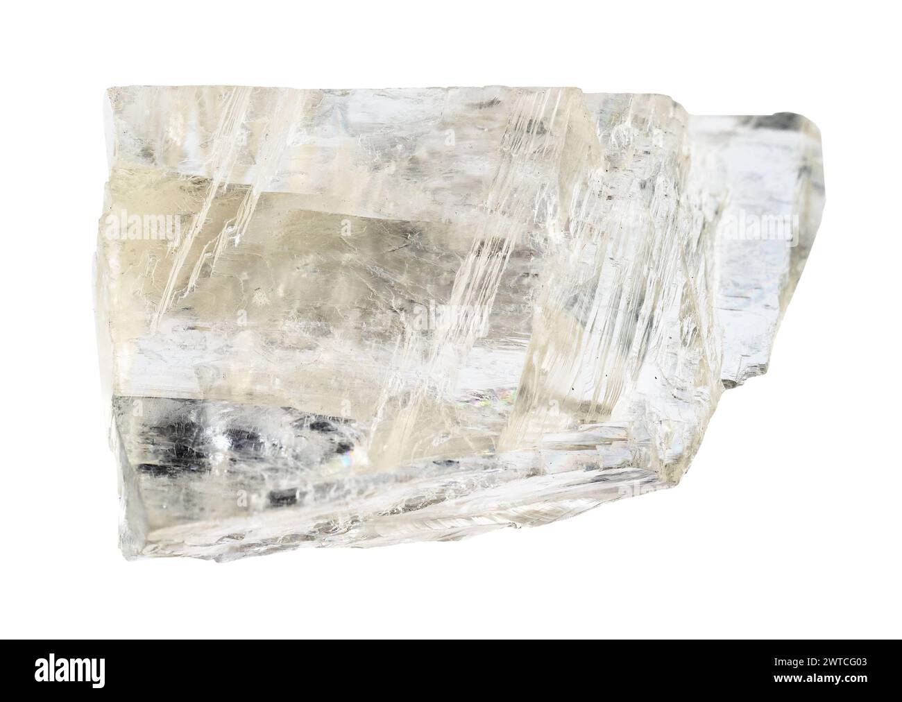 specimen of natural raw spodumene mineral cutout on white background ...