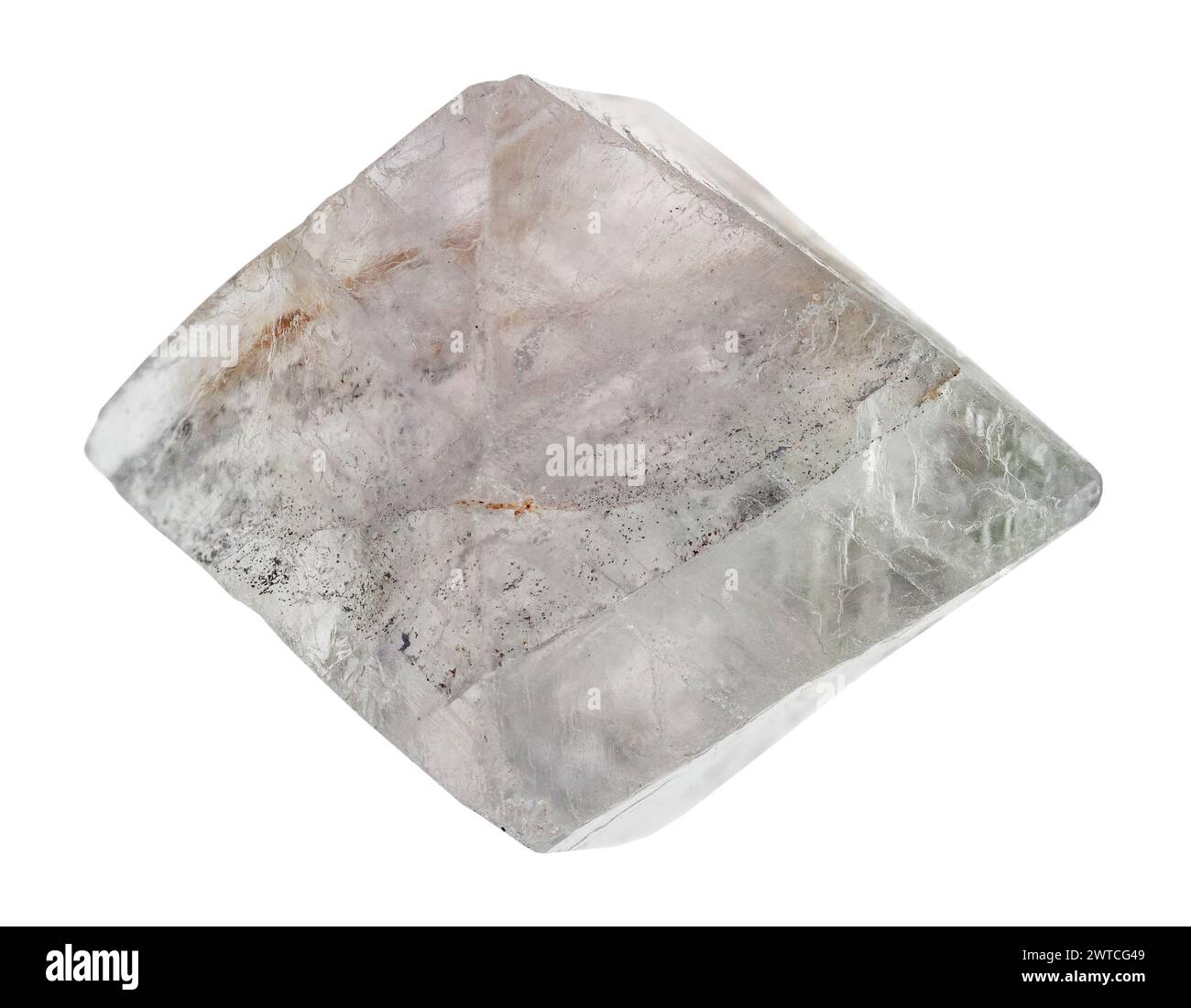 specimen of natural rough fluorite crystal cutout on white background ...
