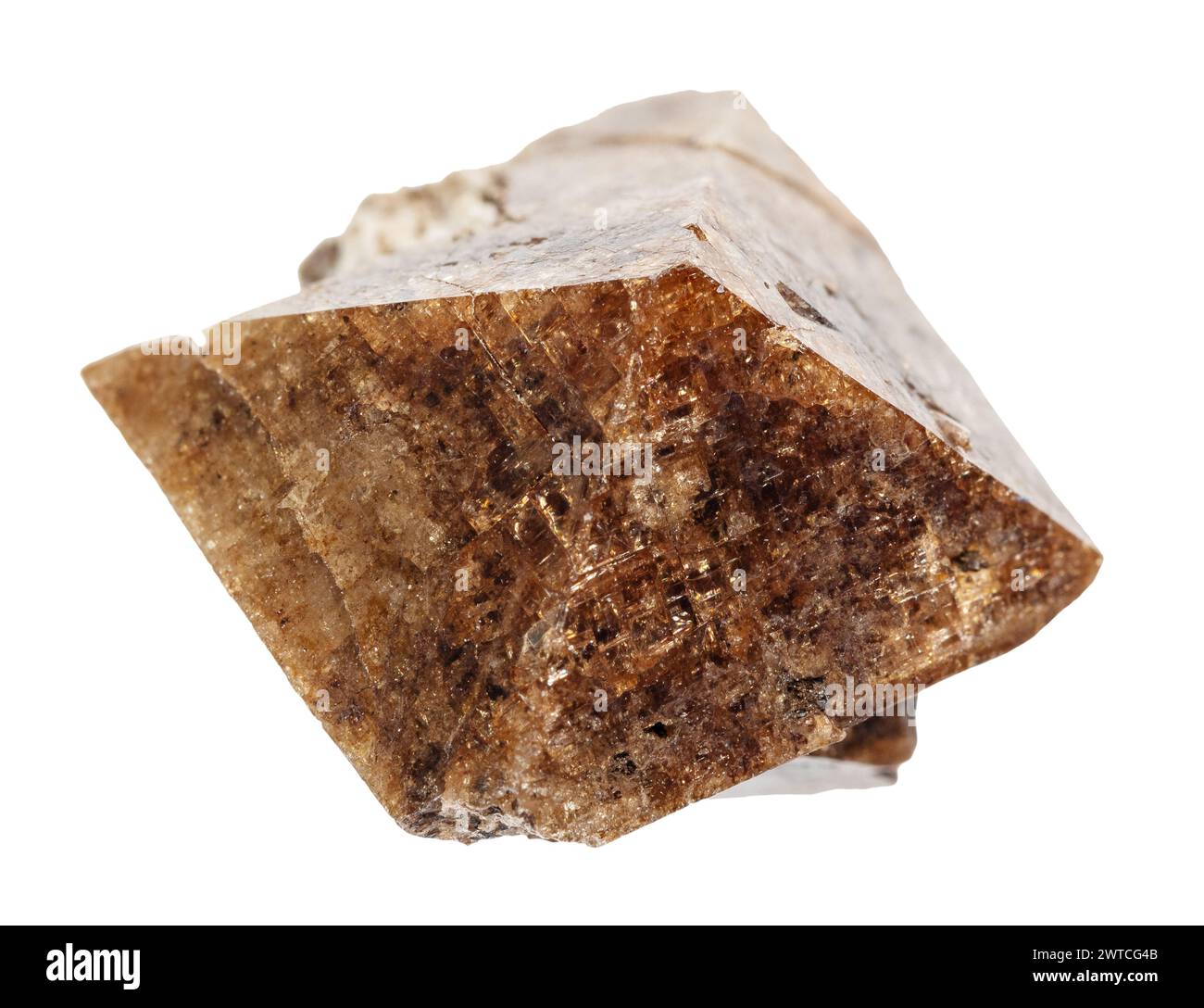 specimen of natural rough zircon crystal cutout on white background ...