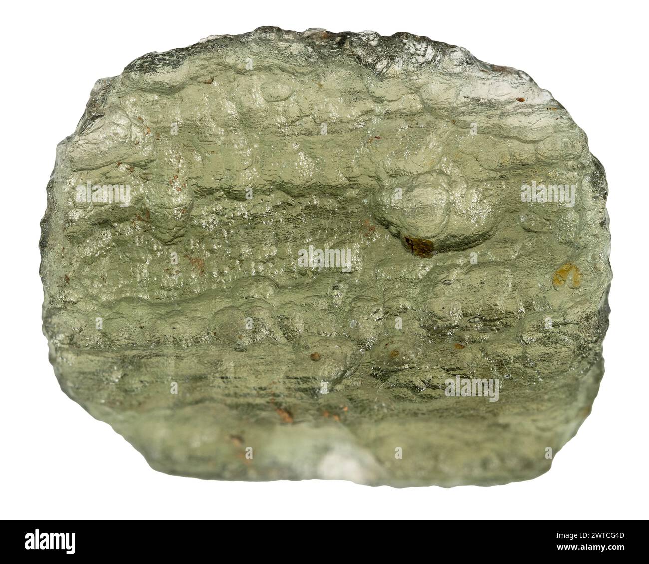 specimen of natural rough moldavite meteorite glass cutout on white ...