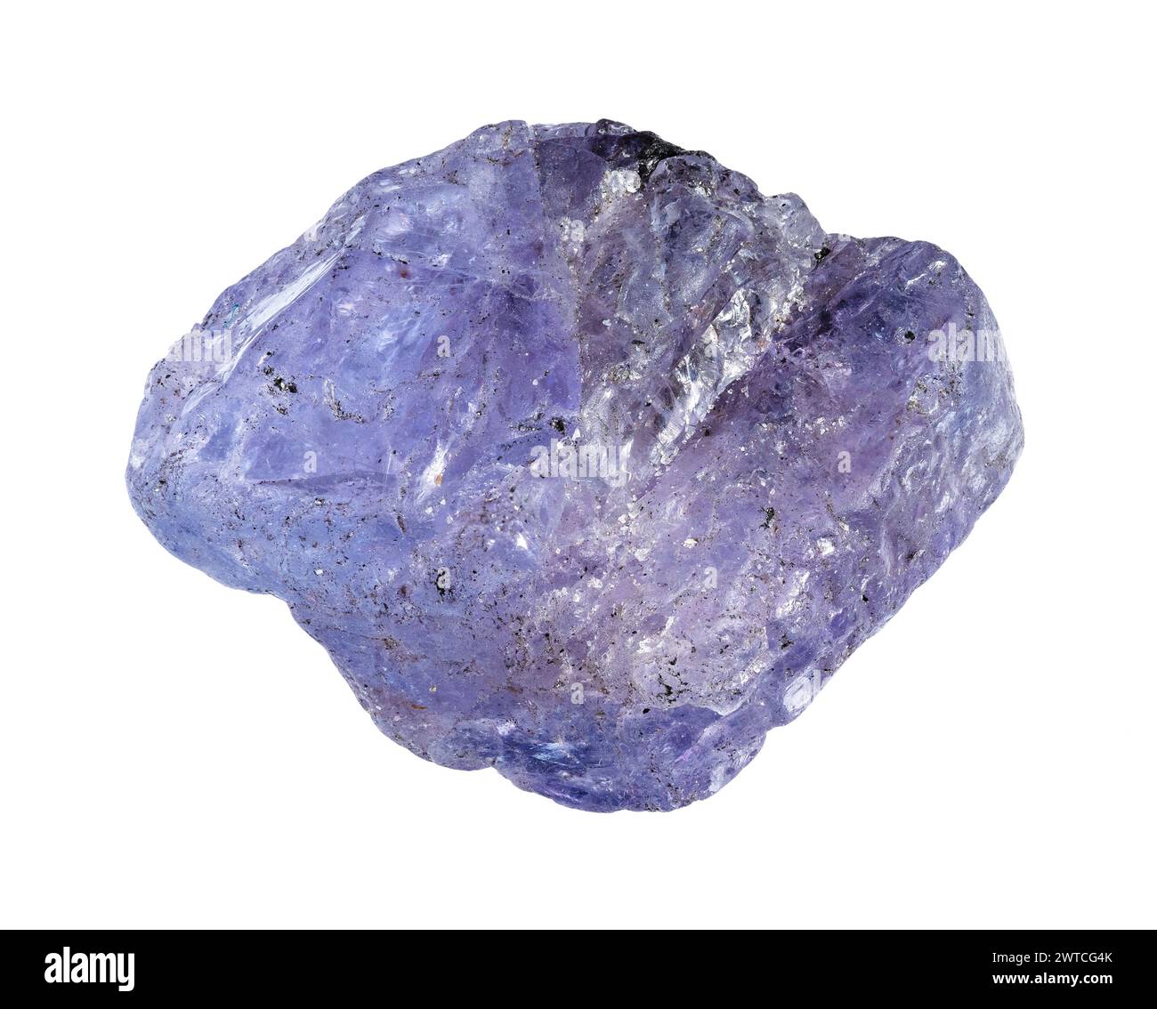 specimen of natural raw tanzanite rock cutout on white background Stock ...