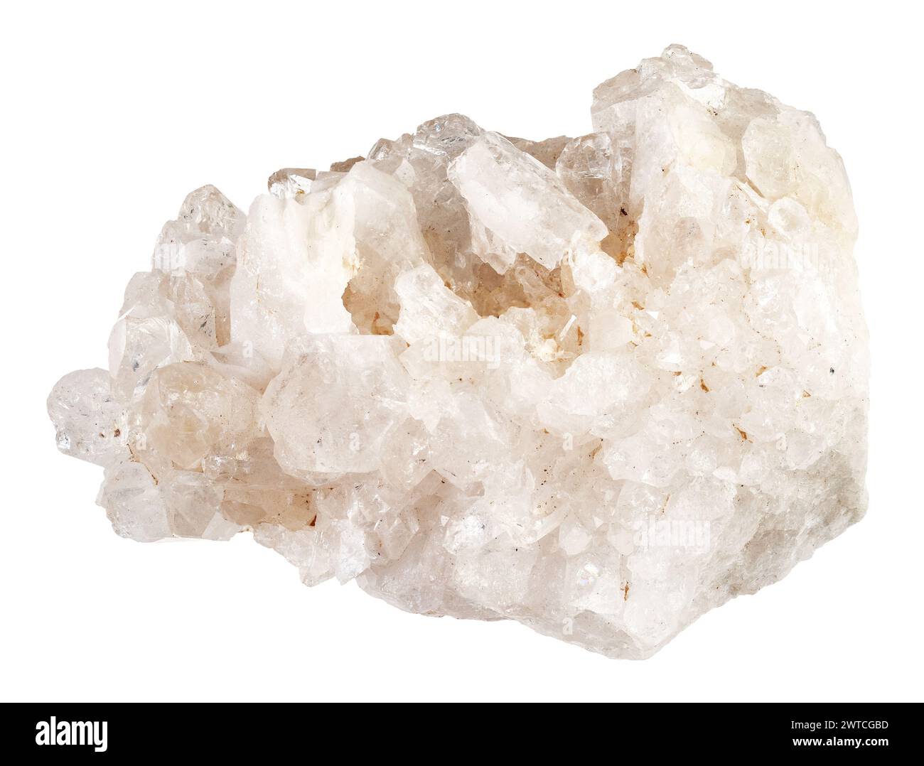 specimen of natural raw claster of quartz rock-crystal mineral cutout ...