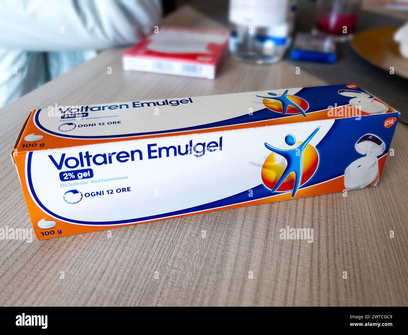 Turin, Italy - March 07, 2024: Voltaren Emulgel anti-inflammatory drug with active ingredient ...