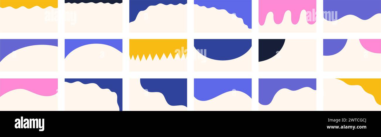 Collection of diverse shapes designed for website header or footer ...