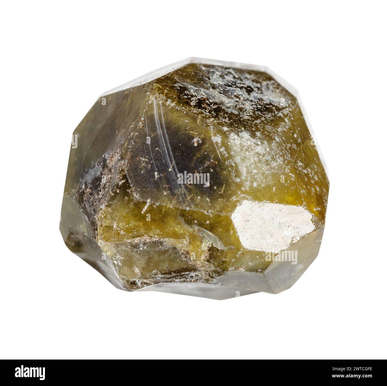 specimen of natural rough brown green grossular garnet crystal cutout ...