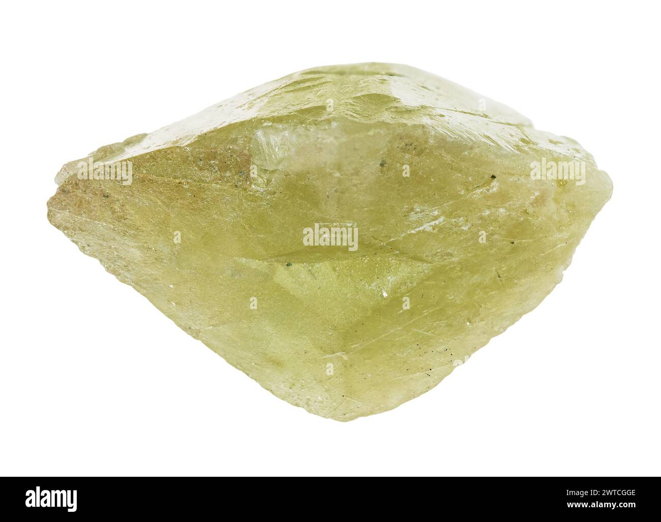 specimen of natural raw twinned sphene crystal cutout on white ...