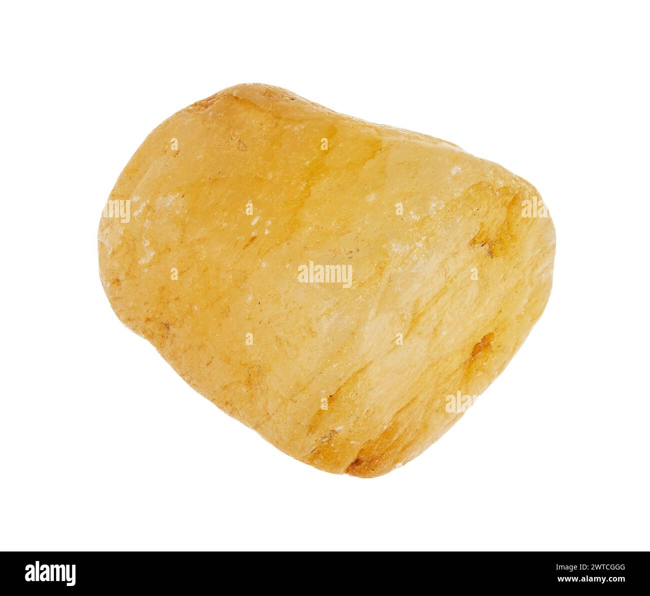 specimen of natural raw yellow sapphire crystal cutout on white ...