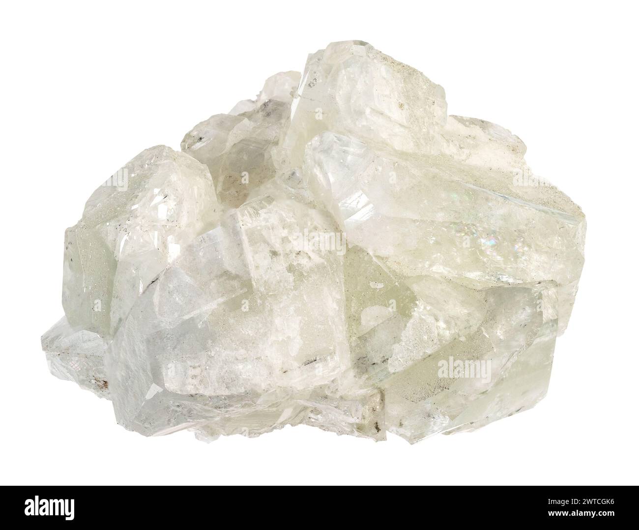 specimen of natural raw datolite mineral cutout on white background ...