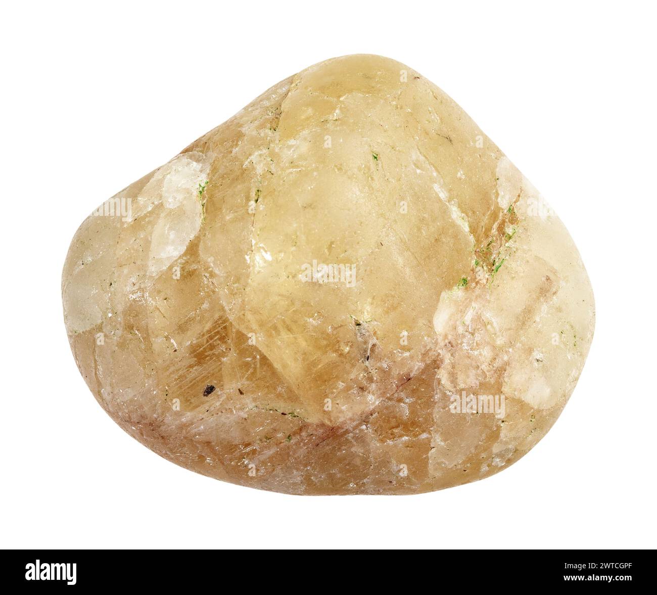 specimen of natural polished saamite mineral cutout on white background ...