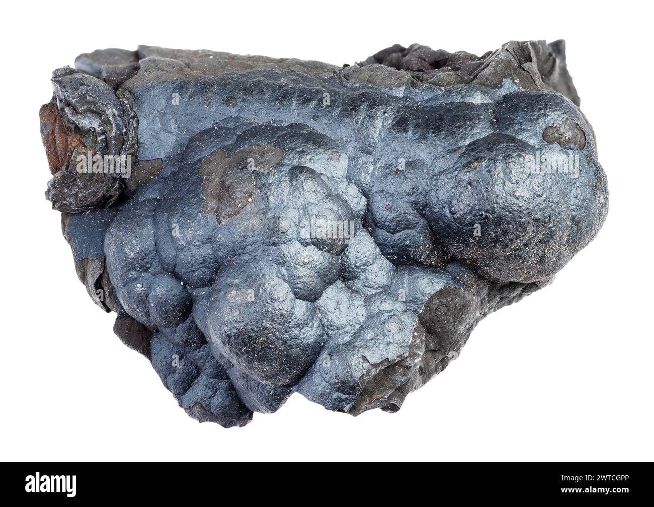 specimen of natural raw lithiophorite mineral cutout on white ...