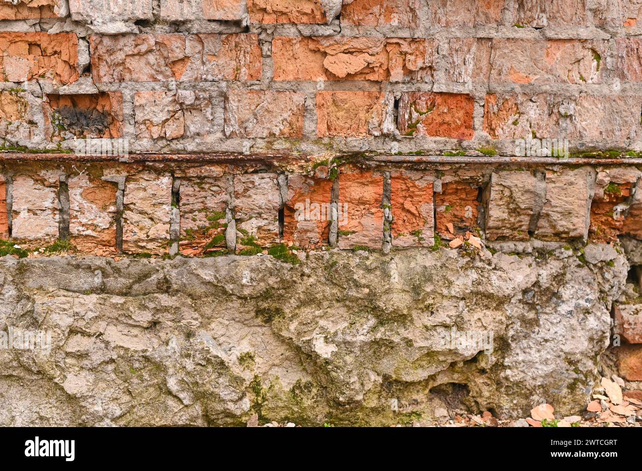 textured background of an old crumbling brick wall Stock Photo - Alamy
