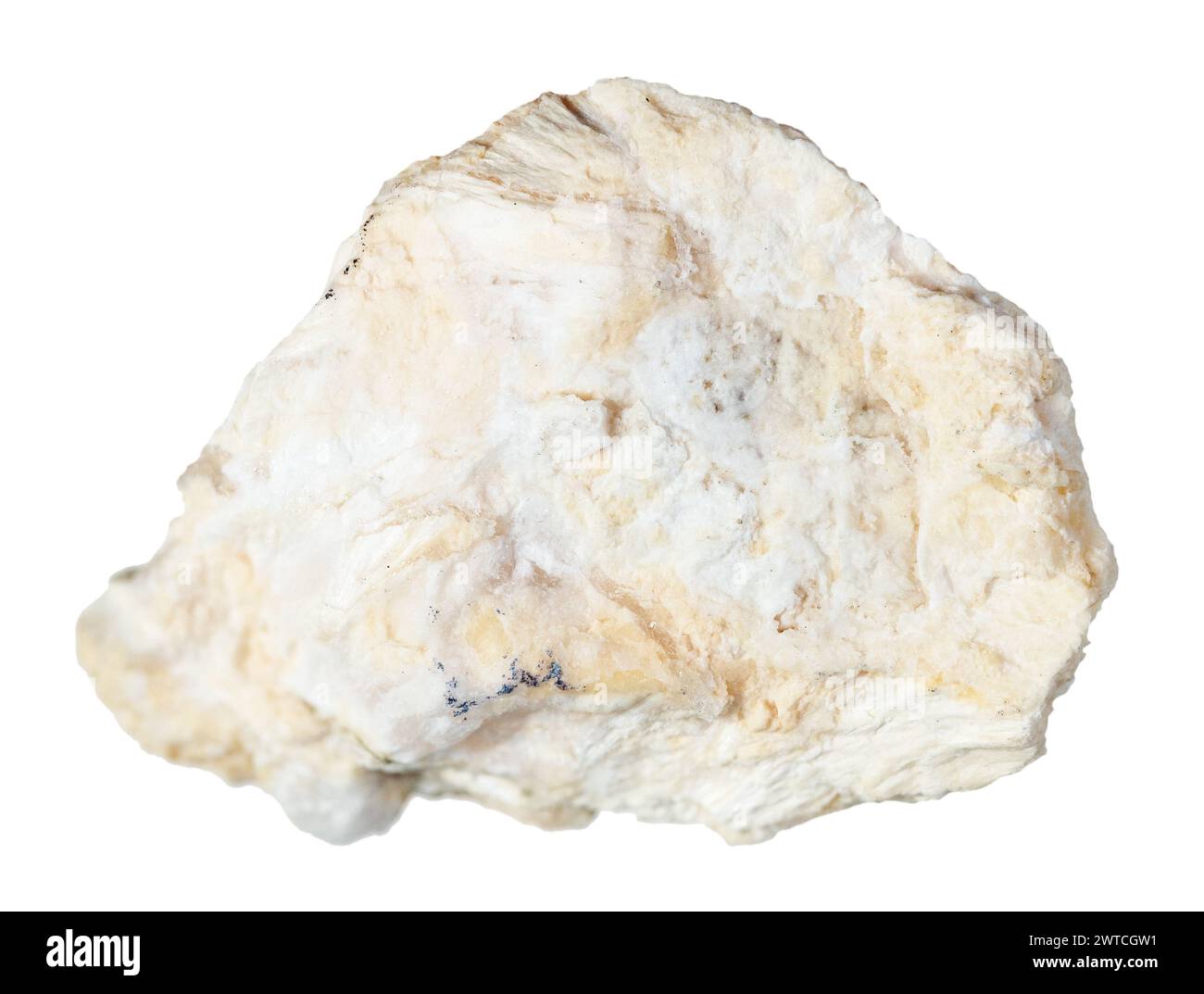 specimen of natural raw xonotlite mineral cutout on white background ...
