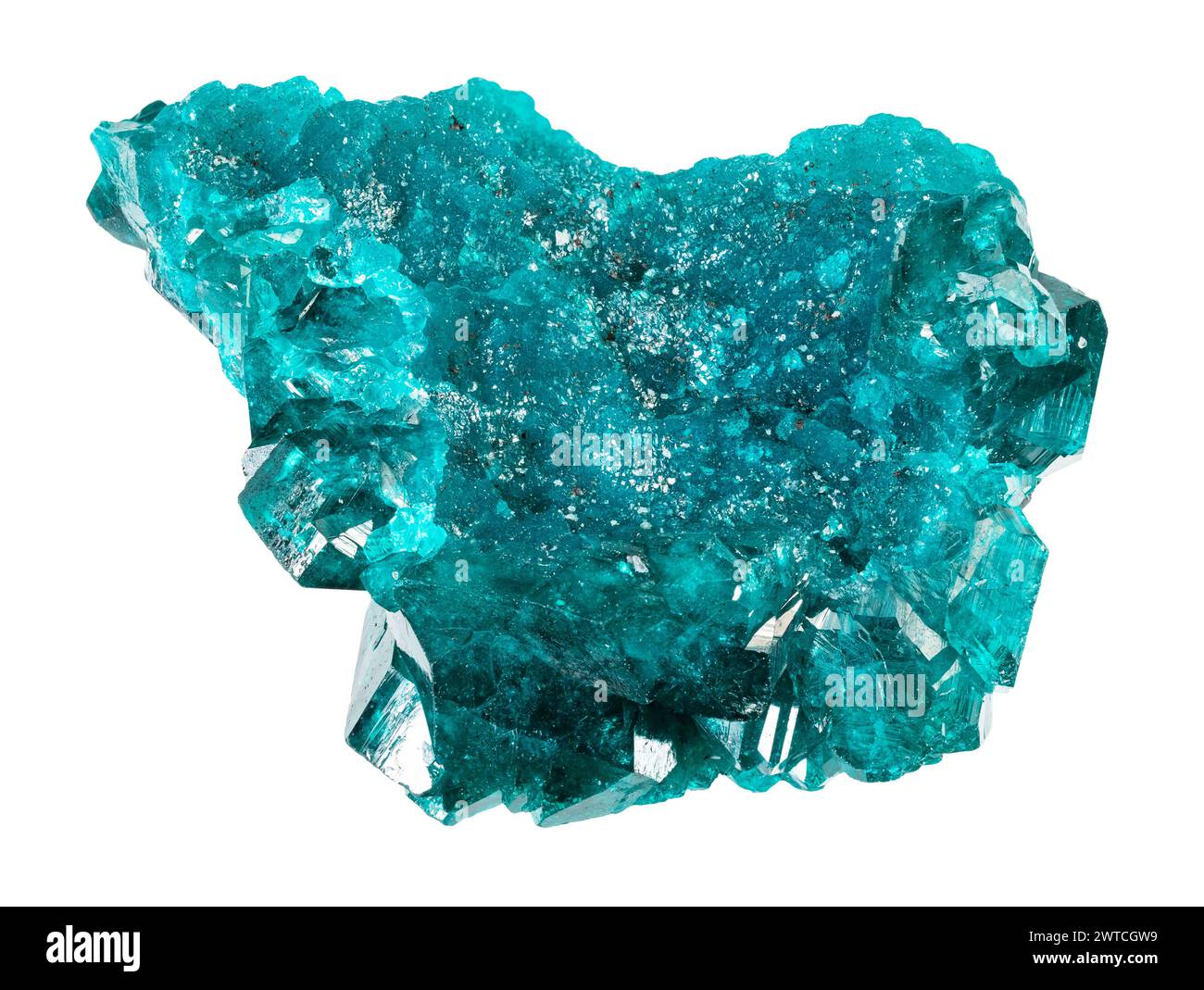 specimen of natural raw dioptase crystal cutout on white background ...