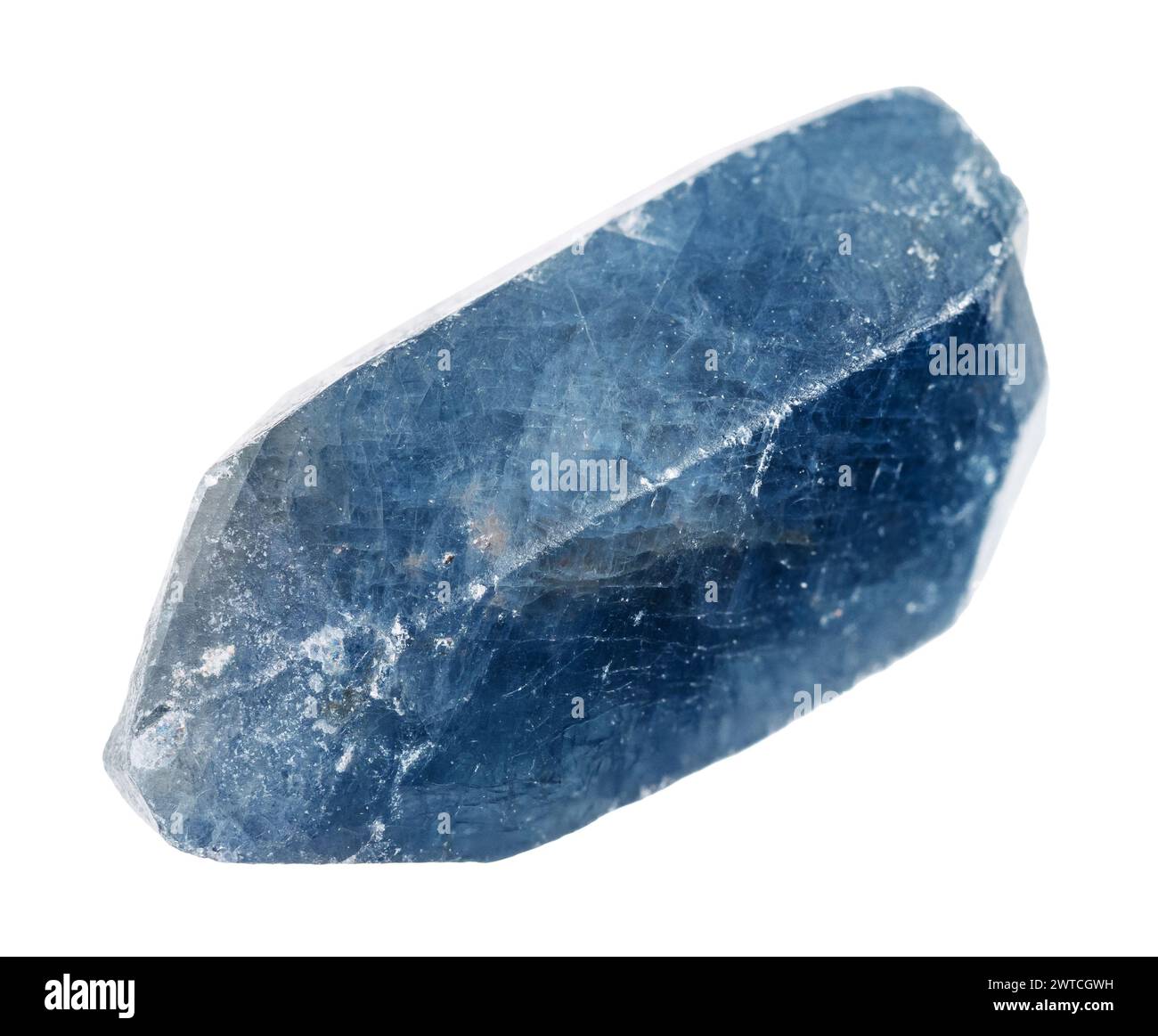 specimen of natural blue sapphire crystal cutout on white background ...