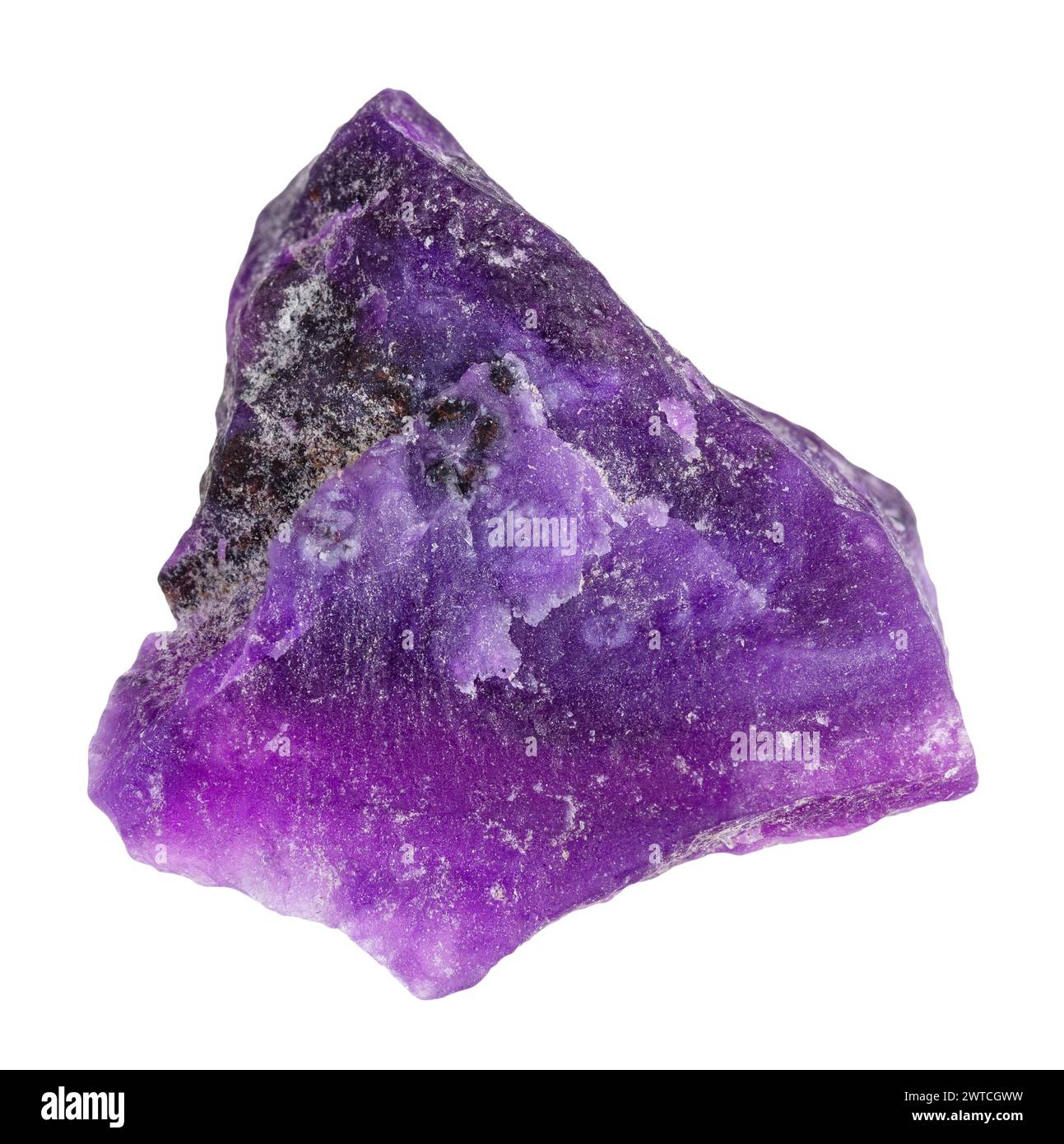 specimen of natural raw sugilite mineral cutout on white background ...
