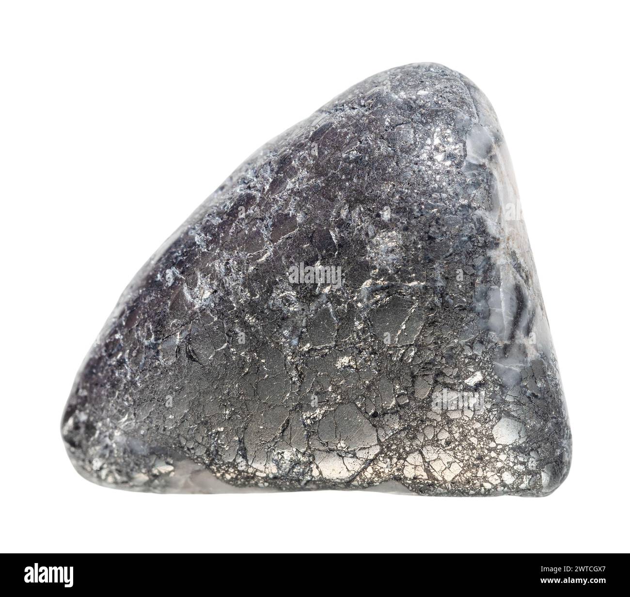 specimen of natural tumbled skutterudite rock cutout on white ...