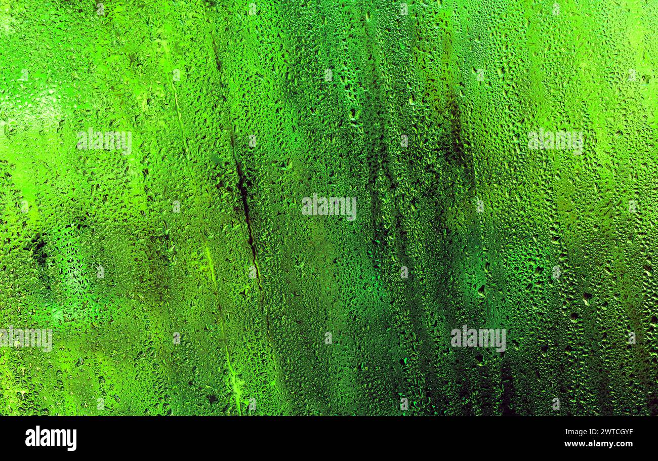 wet green glass. condensate droplets Stock Photo - Alamy