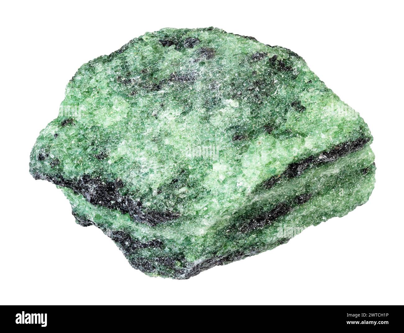 specimen of natural raw zoisite rock cutout on white background Stock ...