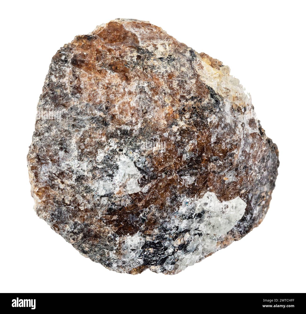 specimen of natural raw titanite rock cutout on white background Stock ...