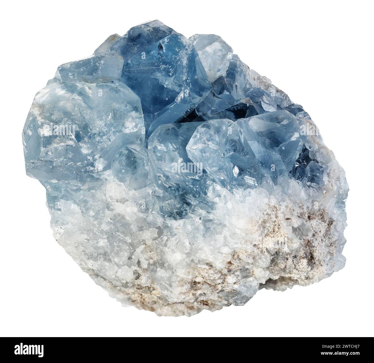 specimen of natural raw celestite rock cutout on white background Stock ...