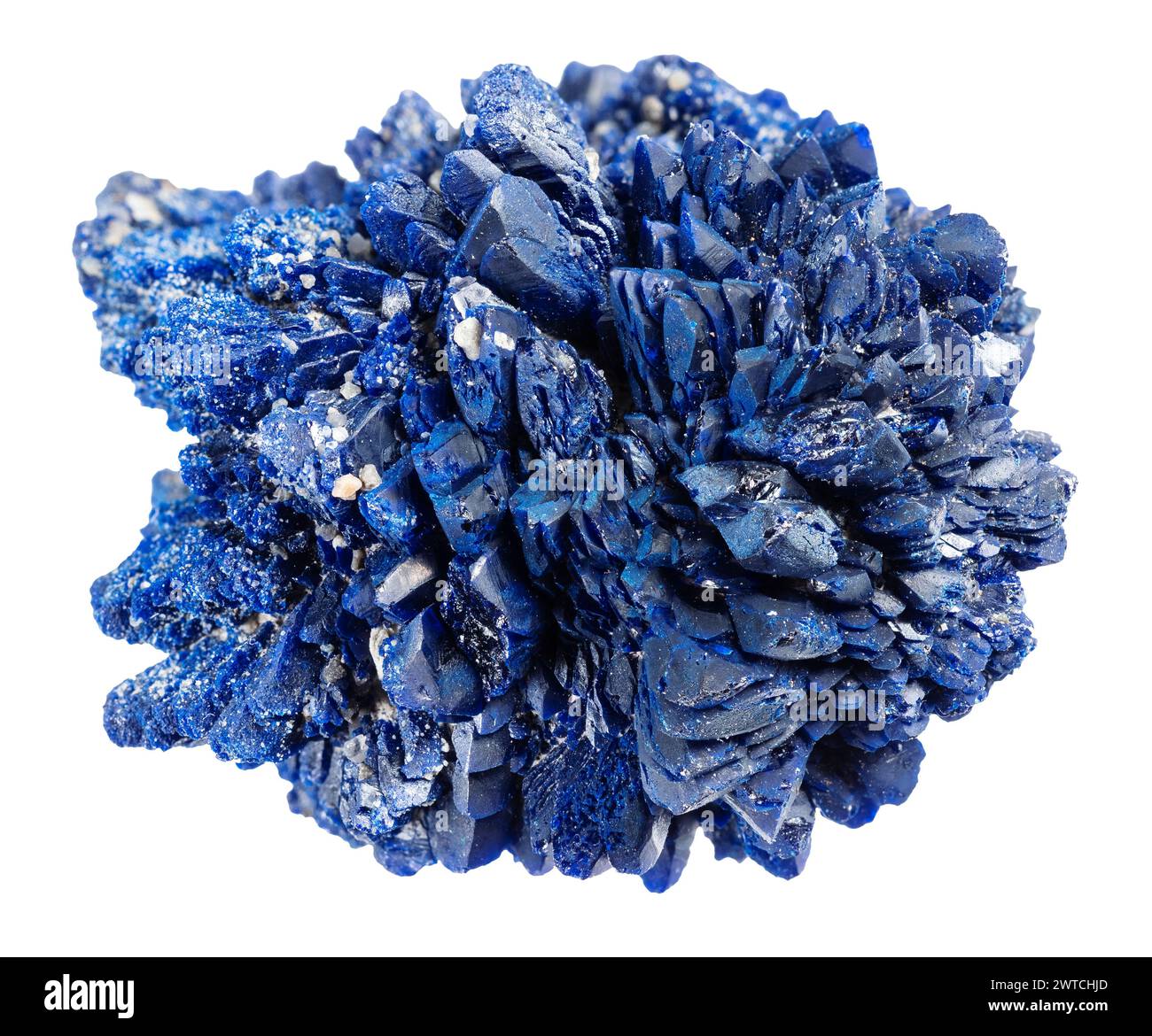 specimen of natural raw azurite rock cutout on white background Stock ...