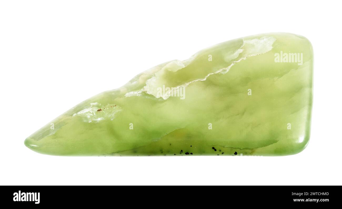 specimen of natural polished vesuvianite rock cutout on white ...