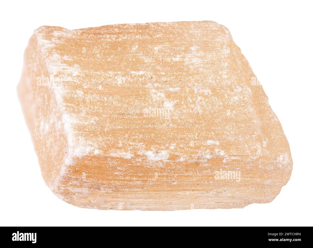 specimen of natural raw selenite rock cutout on white background Stock ...