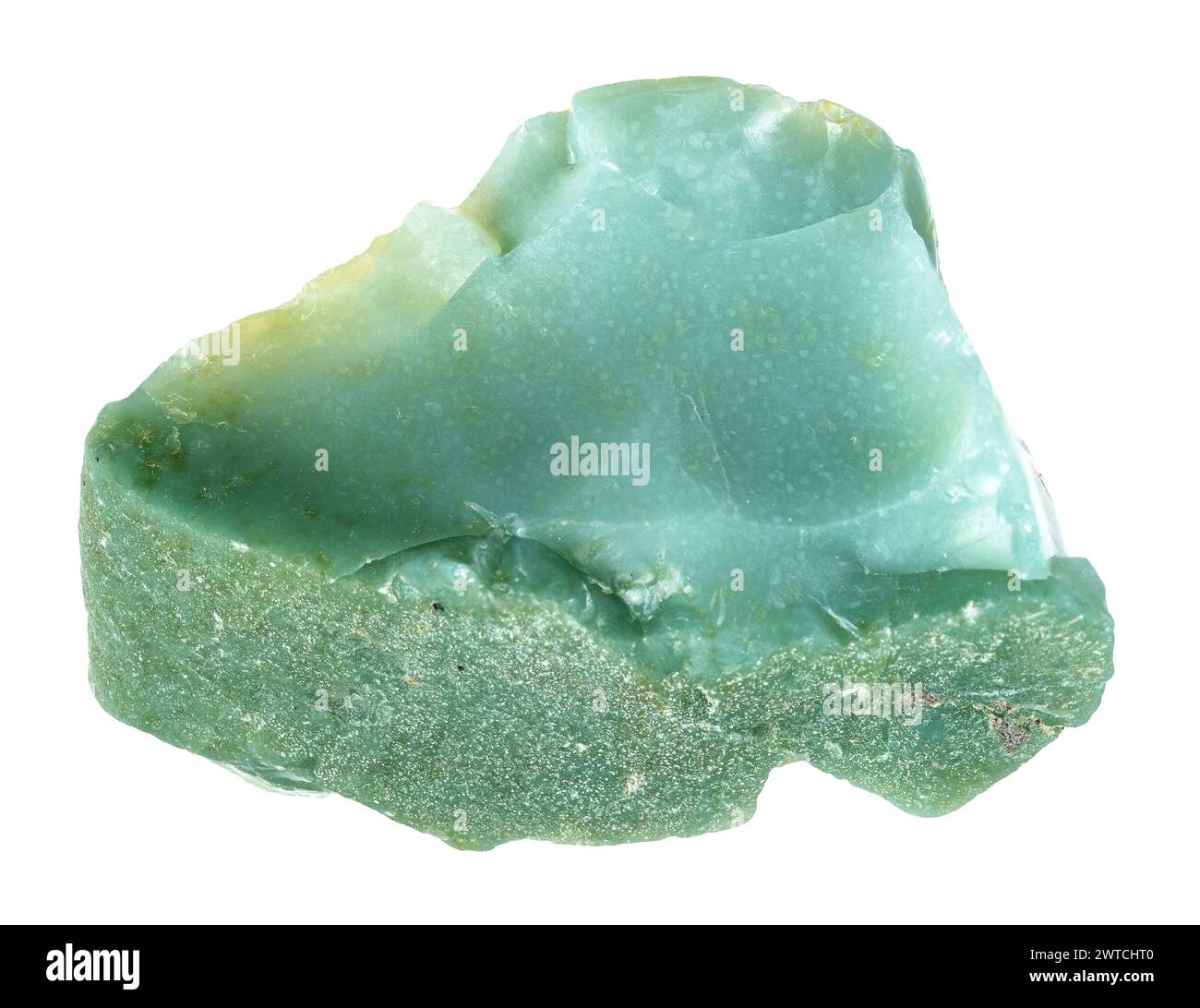 specimen of natural raw chrysoprase rock cutout on white background ...