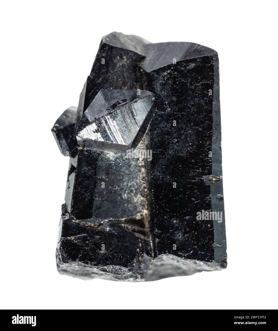 specimen of natural raw ilvaite mineral cutout on white background ...