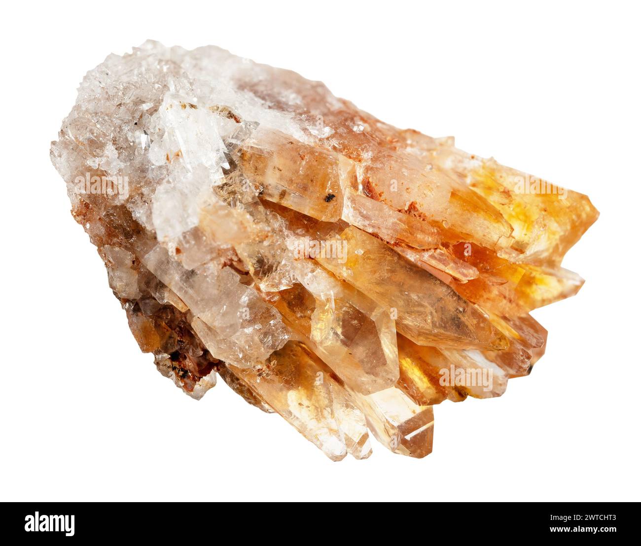 specimen of natural raw creedite mineral cutout on white background ...