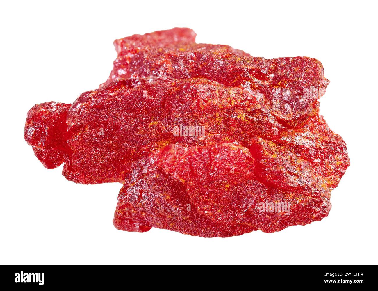 specimen of natural raw realgar mineral cutout on white background ...