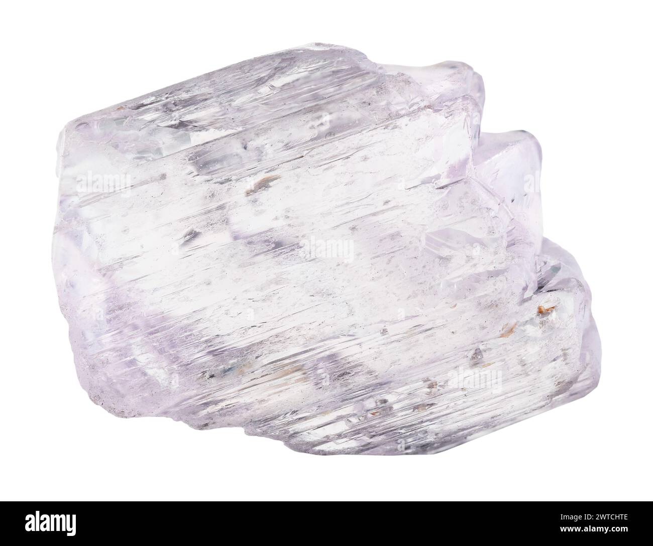specimen of natural raw kunzite rock cutout on white background Stock ...