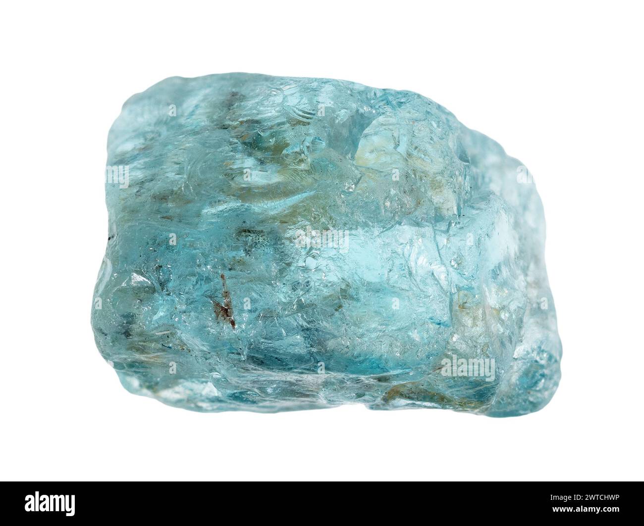 specimen of natural rough starlite blue zircon crystal cutout on white ...