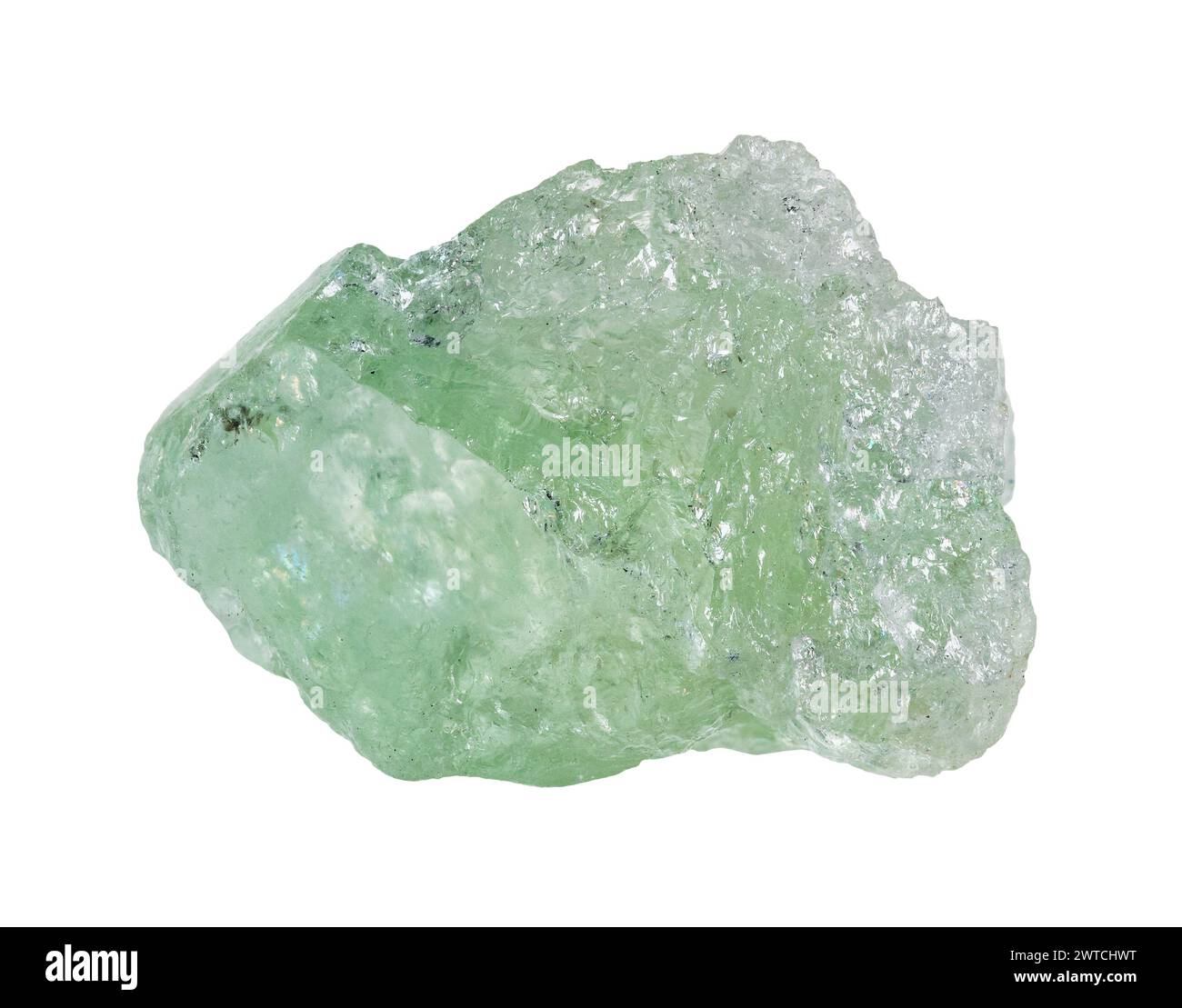 specimen of natural raw herderite rock cutout on white background Stock ...