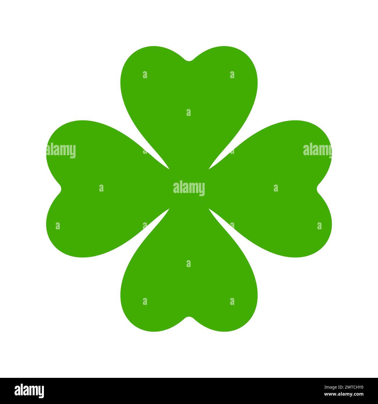 Flat shamrock icon. Clover four leaves logo. Green floral symbol Stock ...