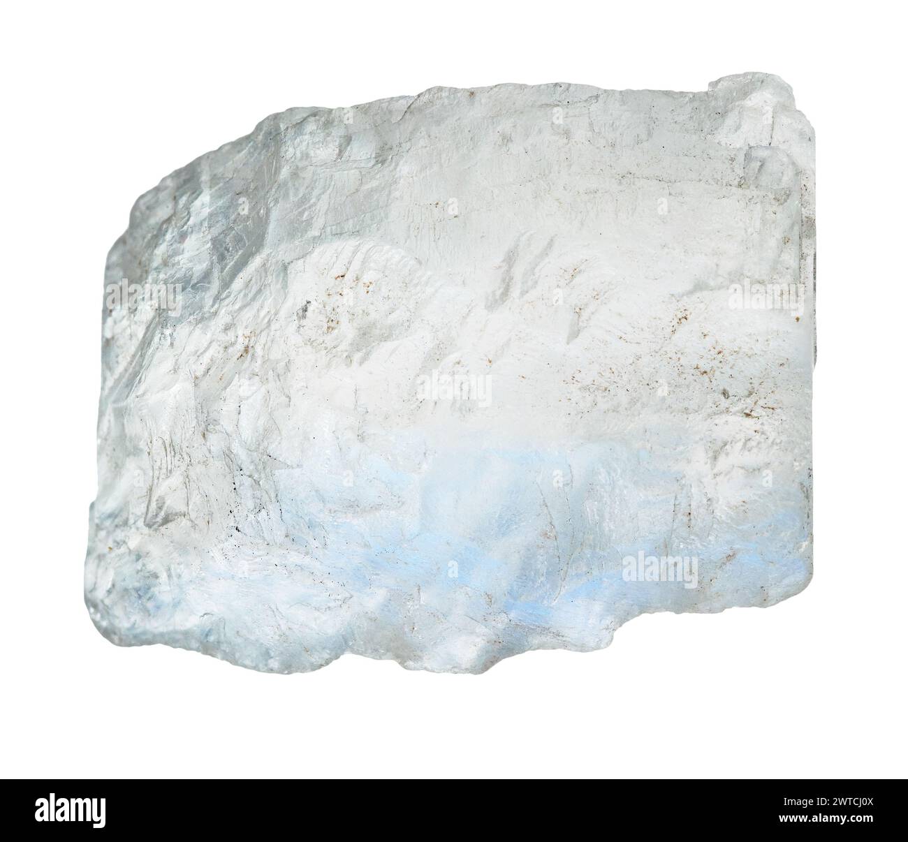 specimen of natural raw adularia mineral cutout on white background ...