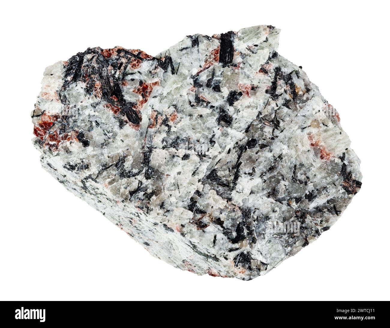 specimen of natural raw foyaite rock cutout on white background Stock ...