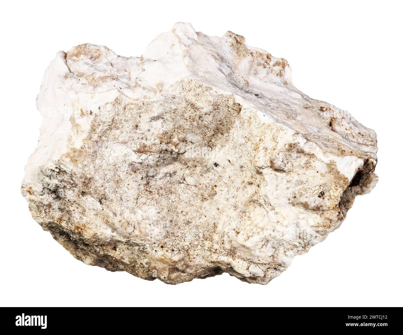specimen of natural rough albite rock cutout on white background Stock ...