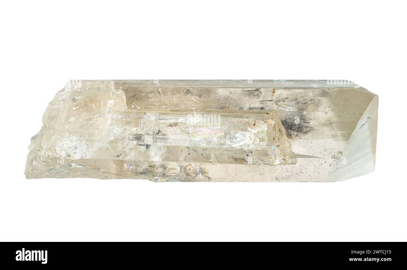 specimen of natural raw danburite mineral cutout on white background ...