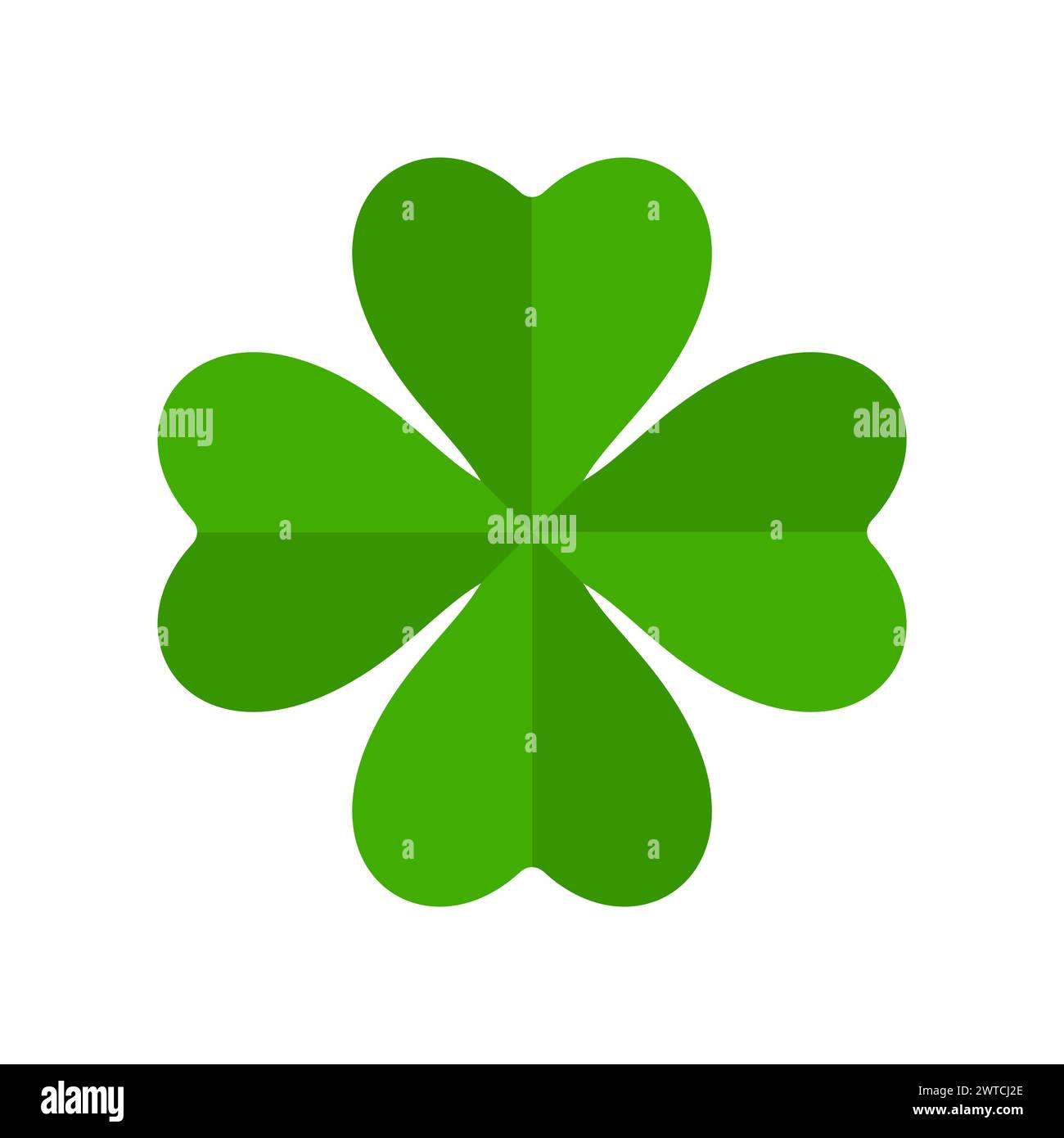 Flat shamrock icon. Clover four leaves logo. Green floral symbol Stock ...