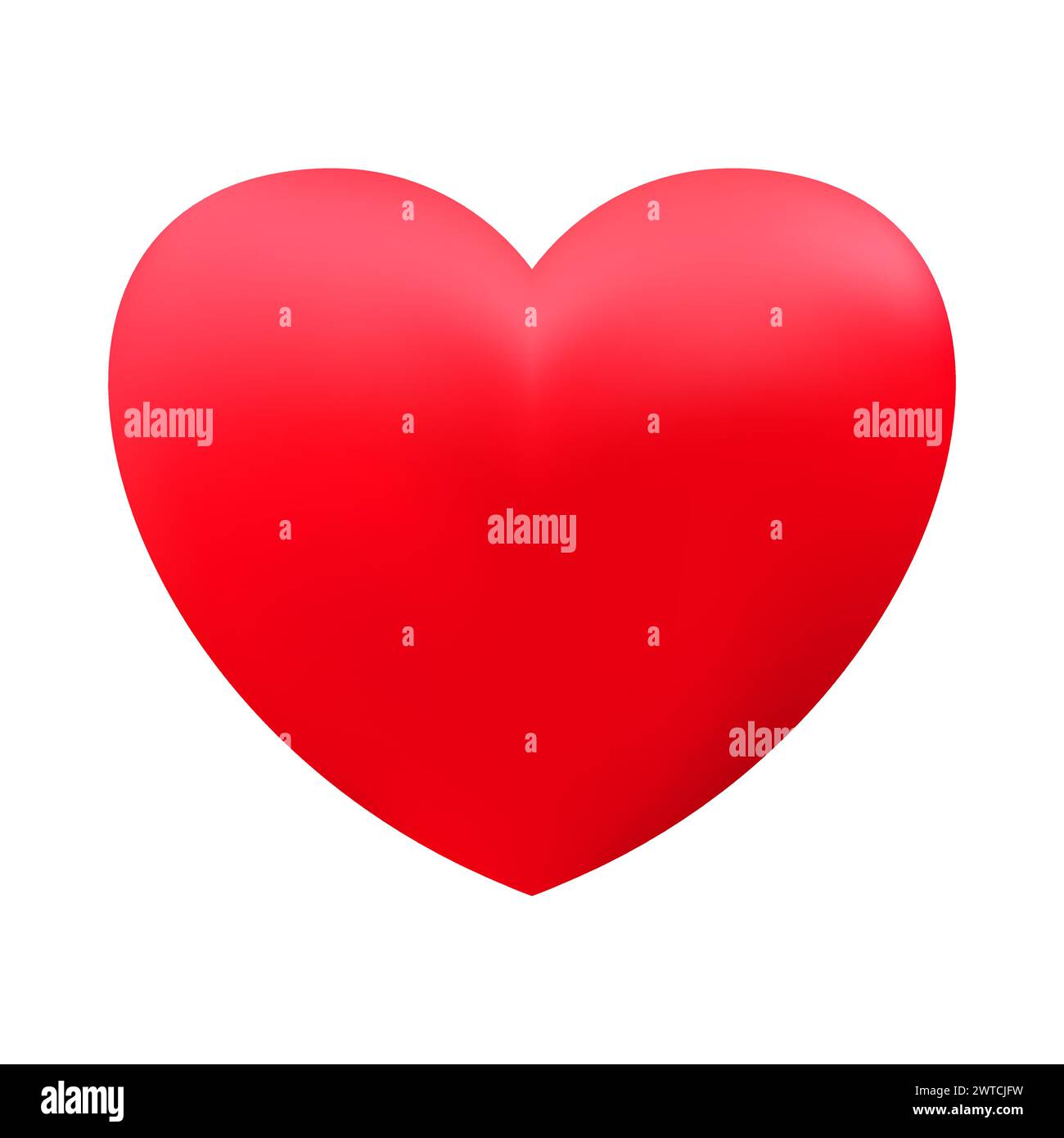 Red realistic heart icon on white background. 3d vector illustration Stock Vector Image & Art ...