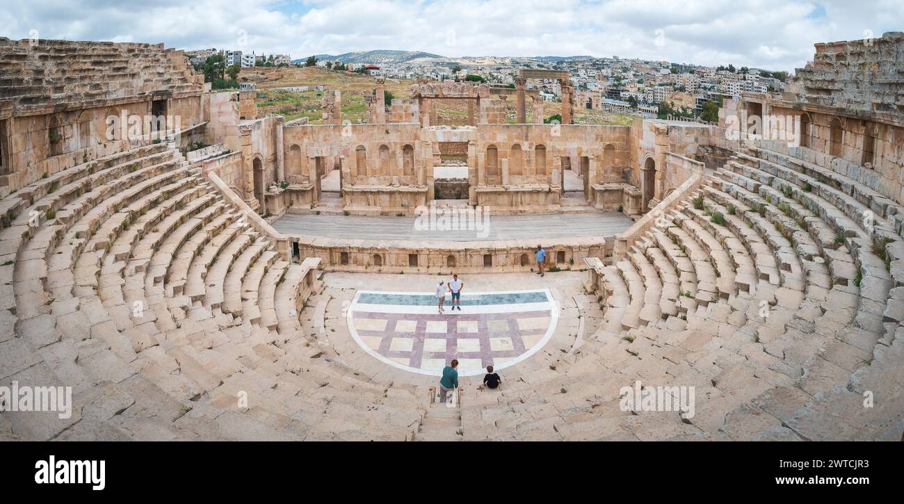 Jerash, Jordan - 5 May, 2022: A scenic view of the majestic ancient ...