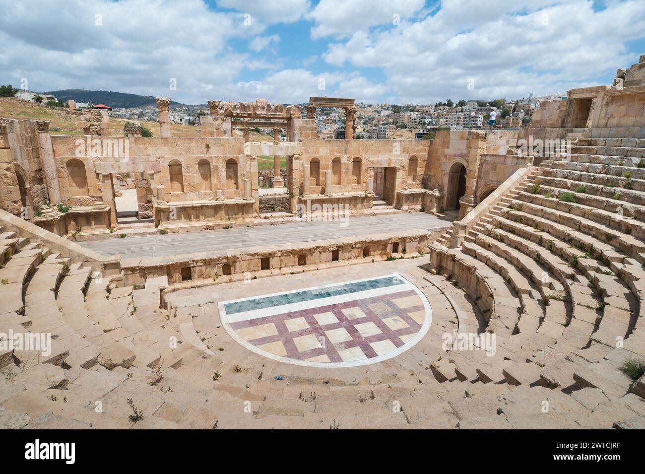 Jerash, Jordan - 5 May, 2022: A scenic view of the majestic ancient ...