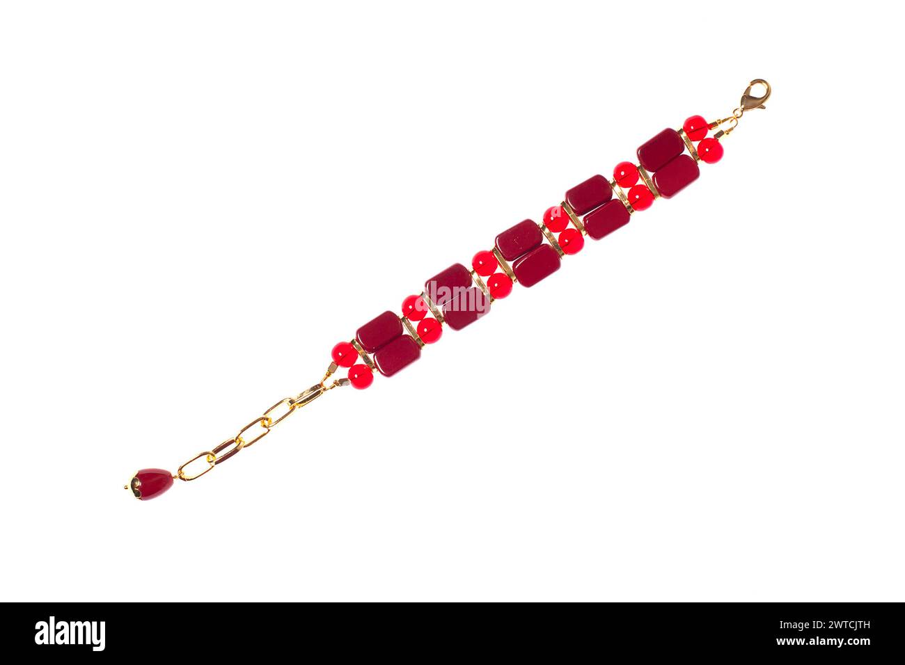 Golden bracelet red stone Cut Out Stock Images & Pictures - Alamy