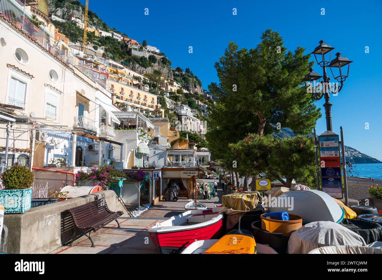 Positano, Italy - December 19, 2022: Vibrant image of Positano scenic ...
